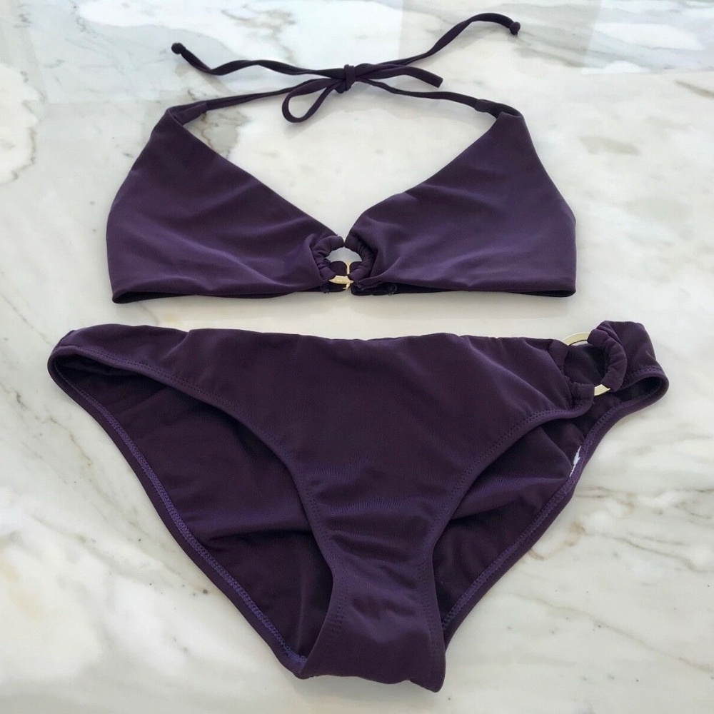 Nicolita Burgundy Bikini Gold Hardware Size Large - Gem